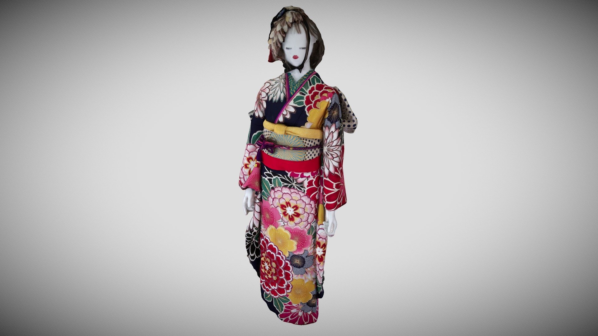 Furisode with flowers design - 3D model by Koto3D Stephane Vogley ...