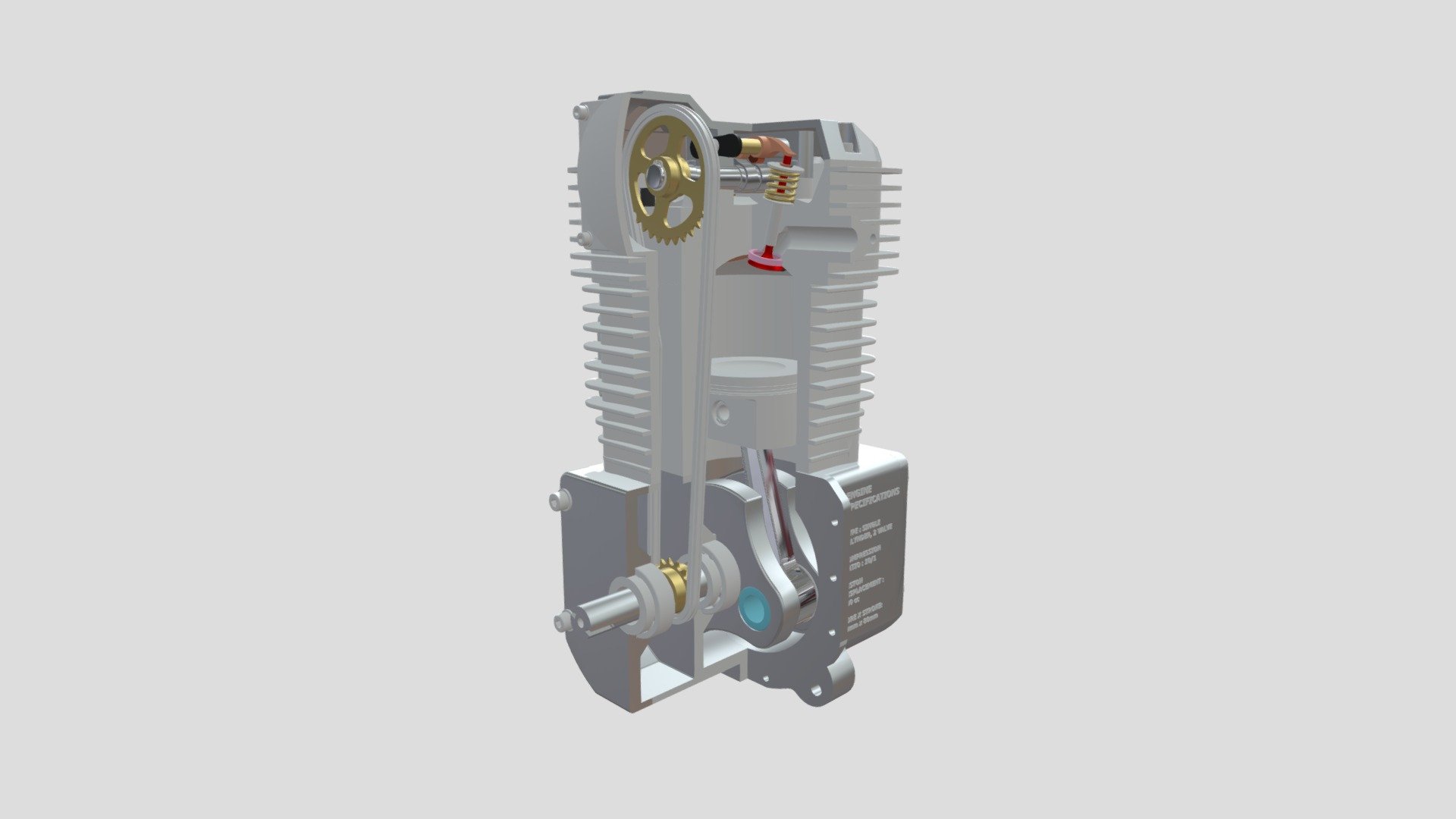 Motorcycle 4 Stroke Engine - 3D model by fickyfebrian [792a244] - Sketchfab