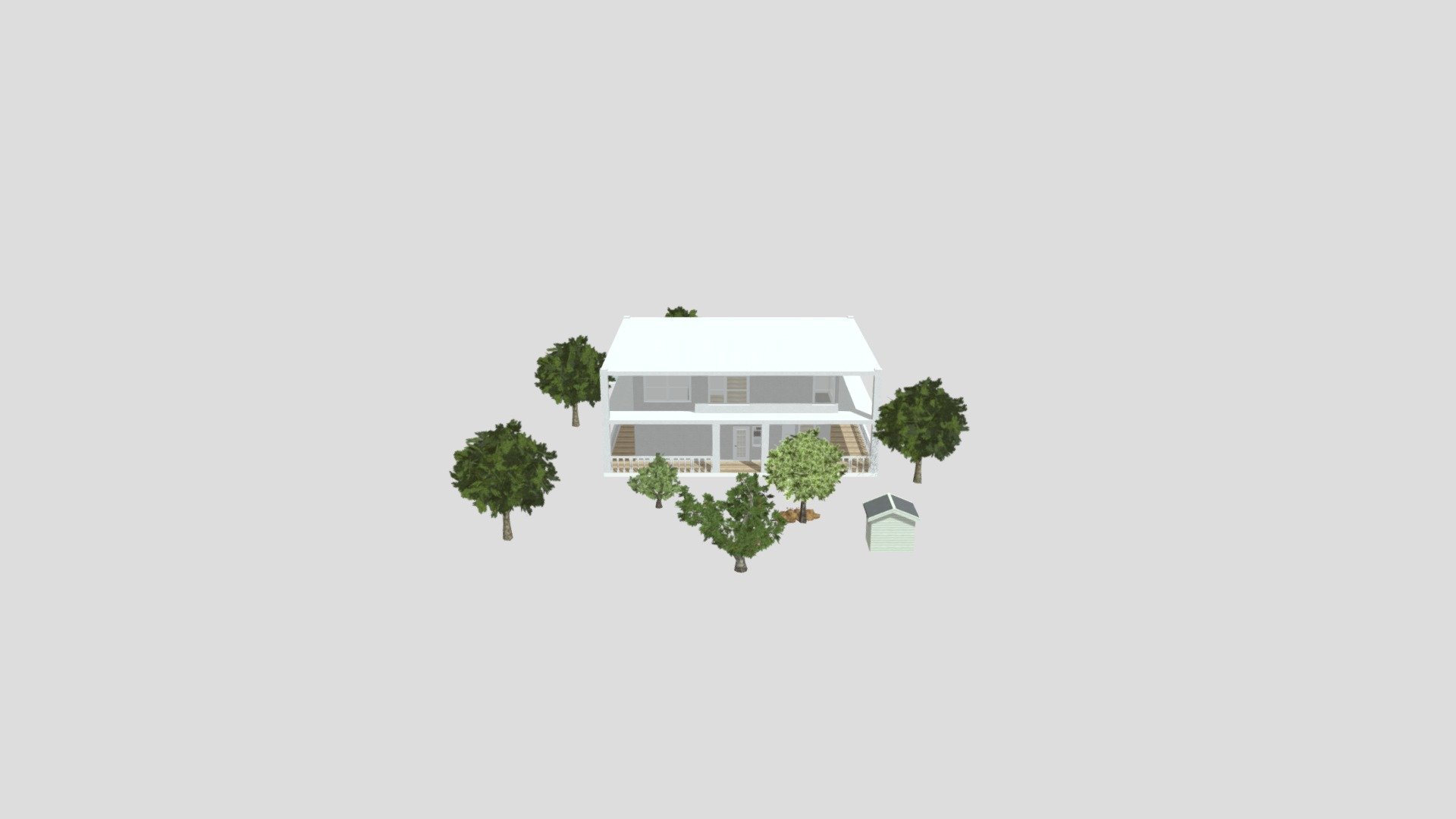 Undecorated Large White Home - Download Free 3D model by Home Design 3D ...