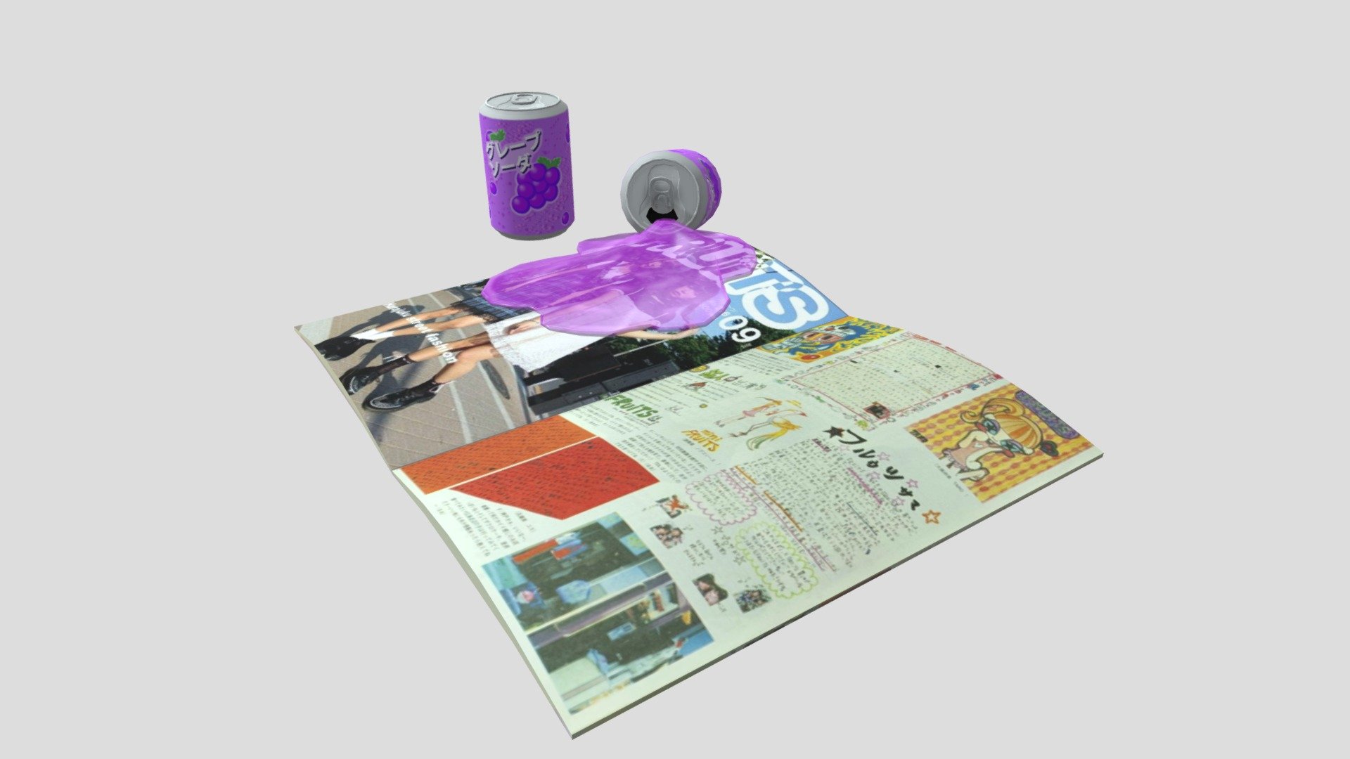 spilled soda can - 3D model by mossity [79369f3] - Sketchfab