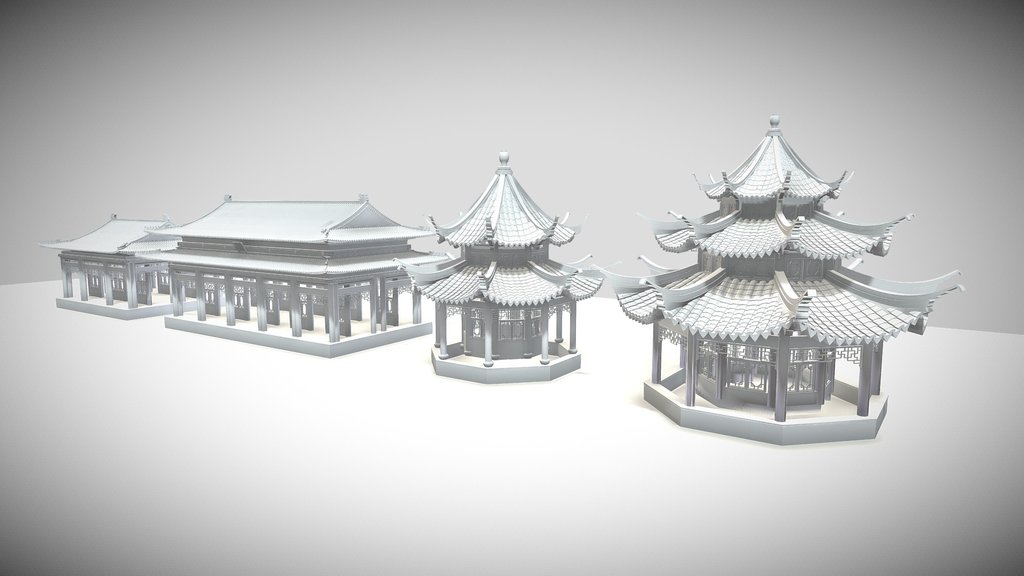 Chinese Architecture - A 3D model collection by satishgoda - Sketchfab