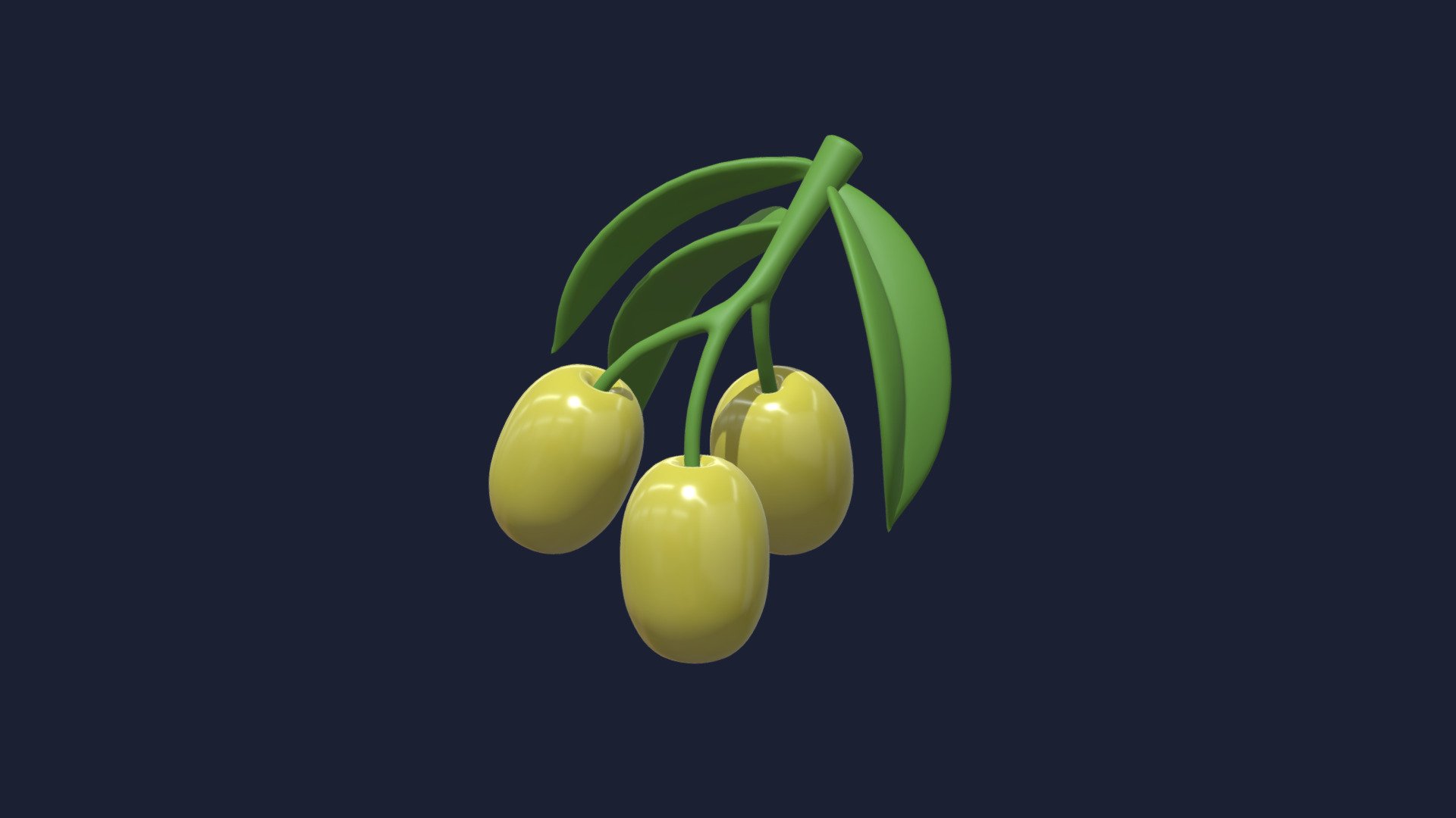 Olive Icon - Buy Royalty Free 3D model by arc.jabbar (@arc_jabbar ...