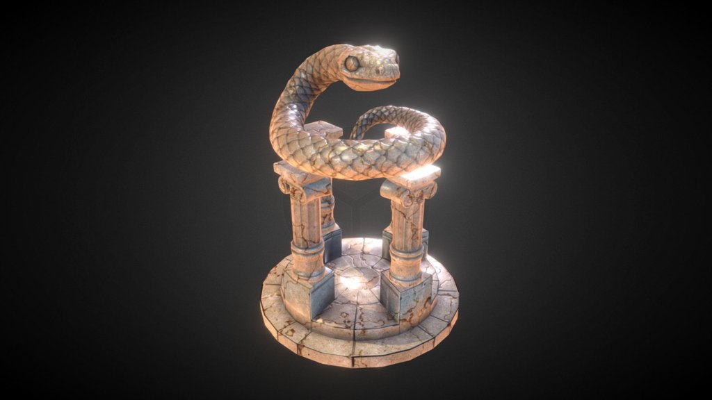 Snake Statue - Download Free 3D model by Ville Seppänen (@accuman ...