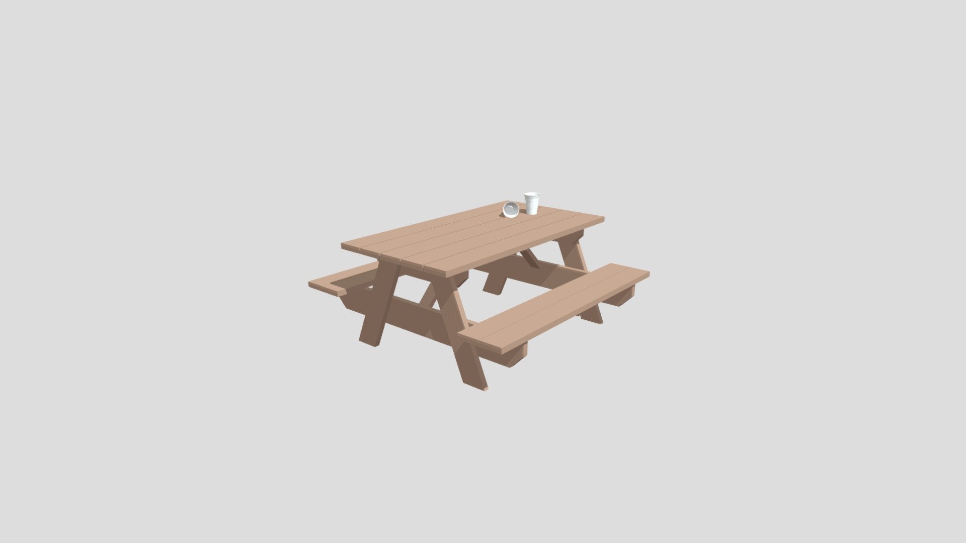 Picnic Table and Cups - 3D model by Bobby H. (@mrklown) [794c4dd ...