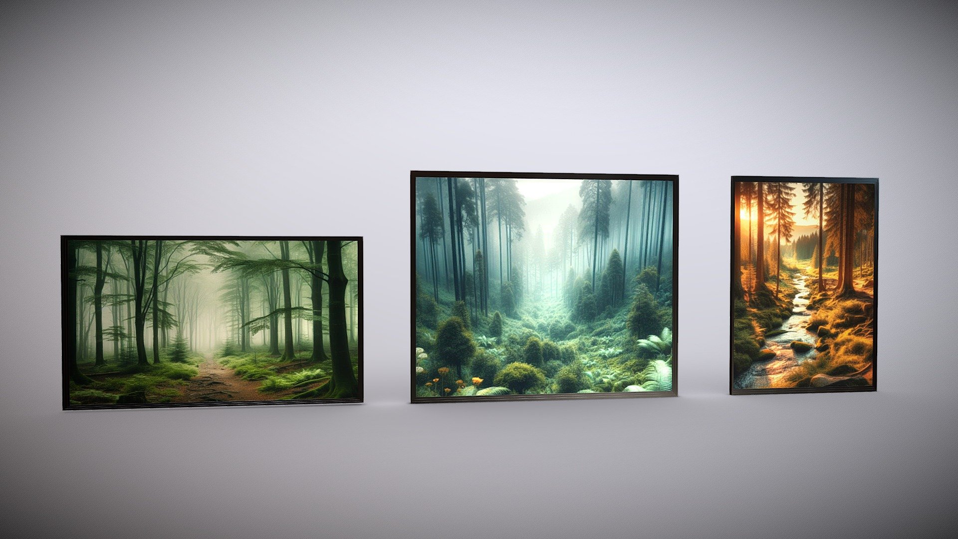 Forest Nature Landscape Picture - Download Free 3D model by Pidiq ...