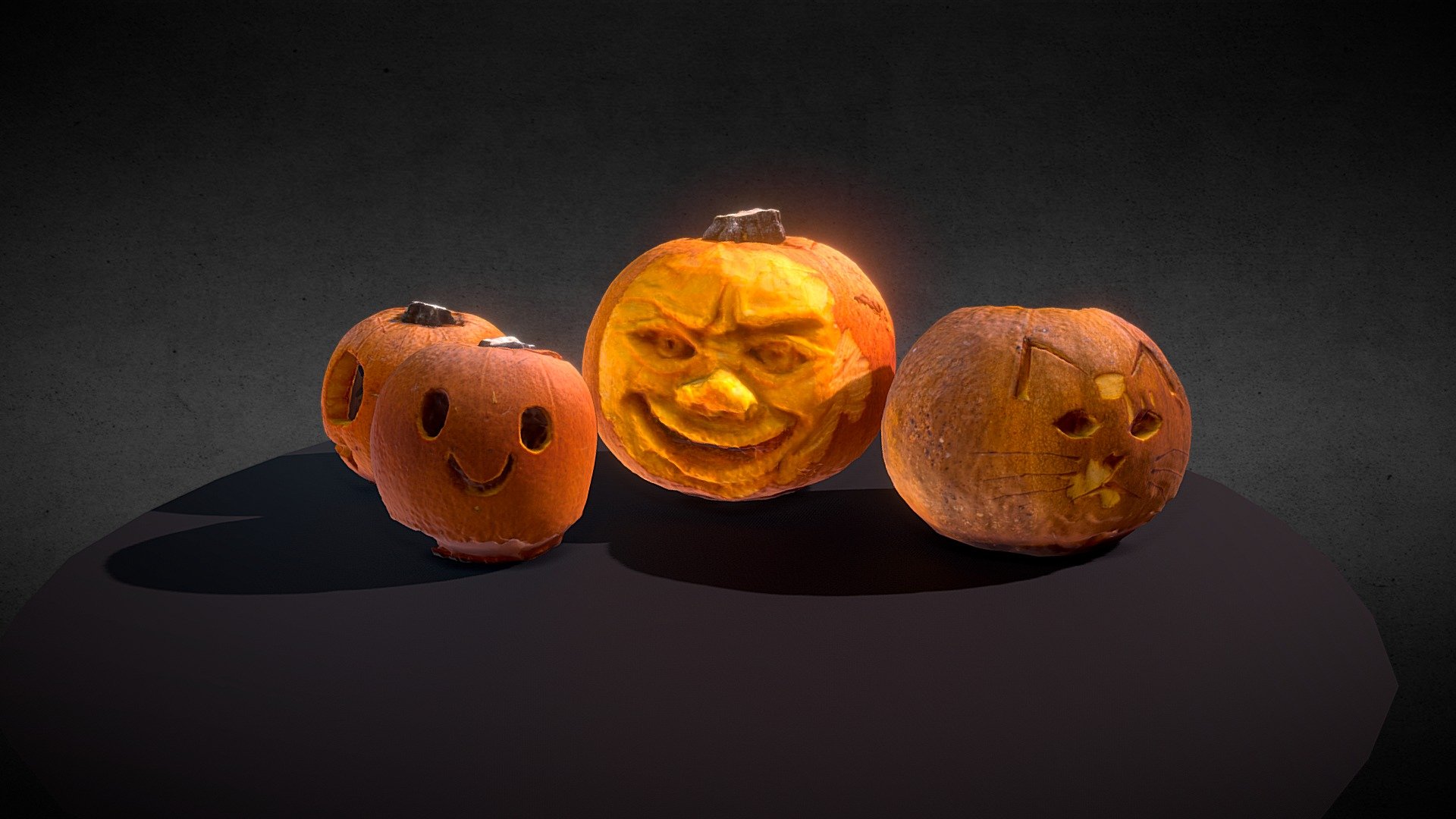 Engraved pumpkins - 3D model by Hene [794da55] - Sketchfab