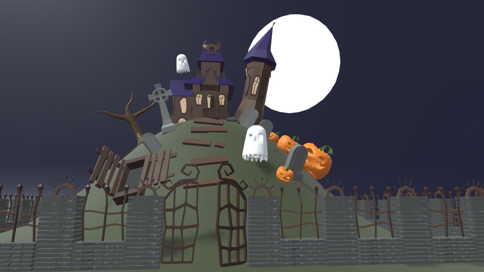 Halloween house - Download Free 3D model by haliris [794e9e2] - Sketchfab