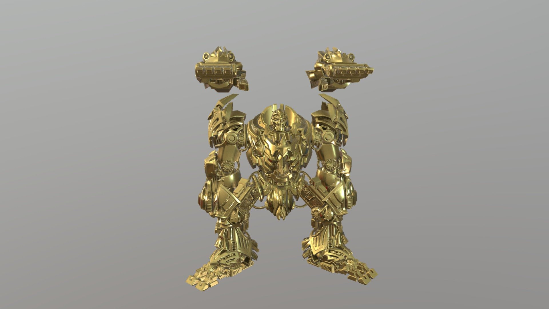 Golden Mechanical Beast - Download Free 3D model by 3Dji [794ffac] - Sketchfab