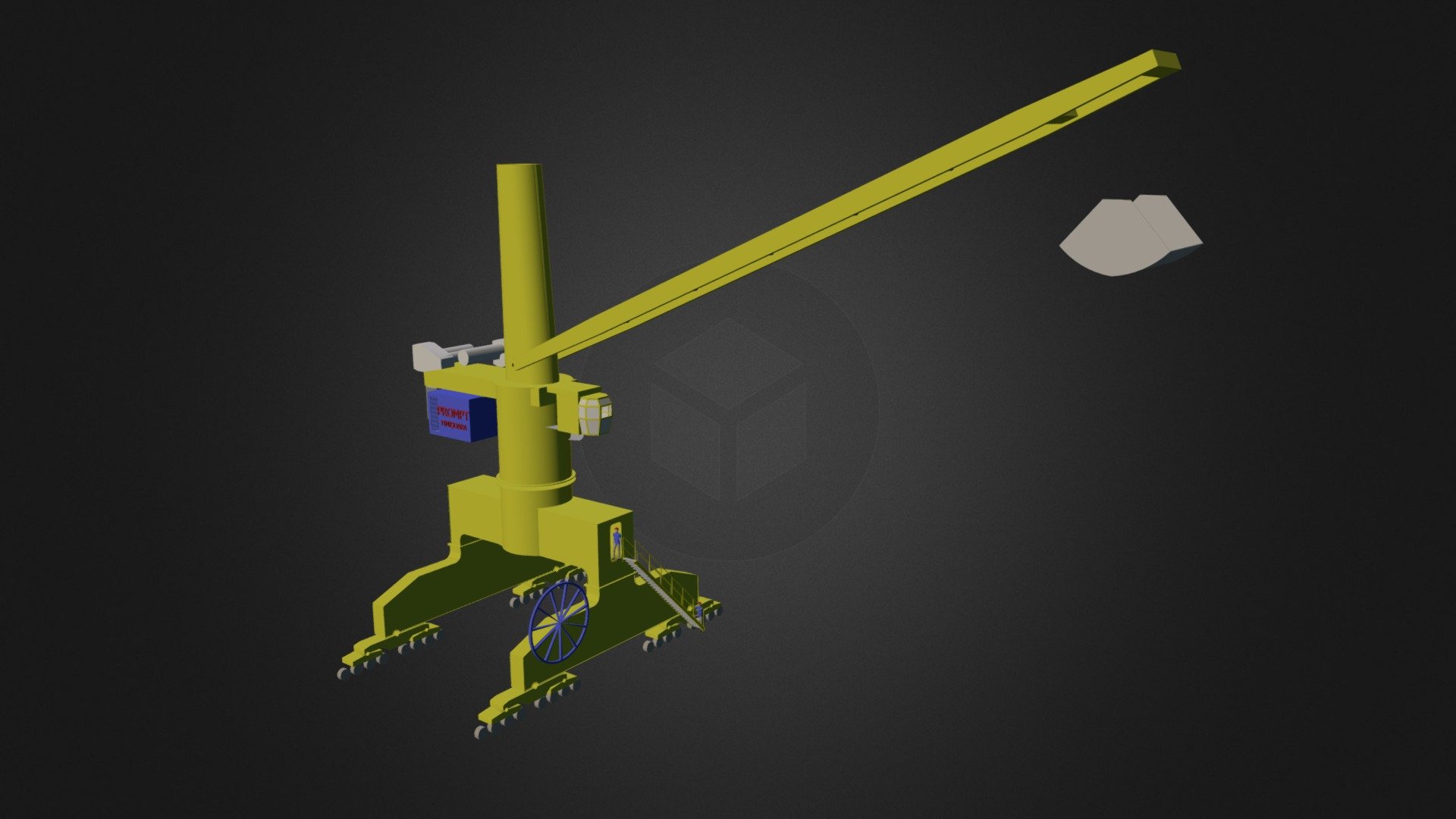 Macara portic 32/35t-32m cu graifer/carlig - 3D model by Sebastian Pop ...