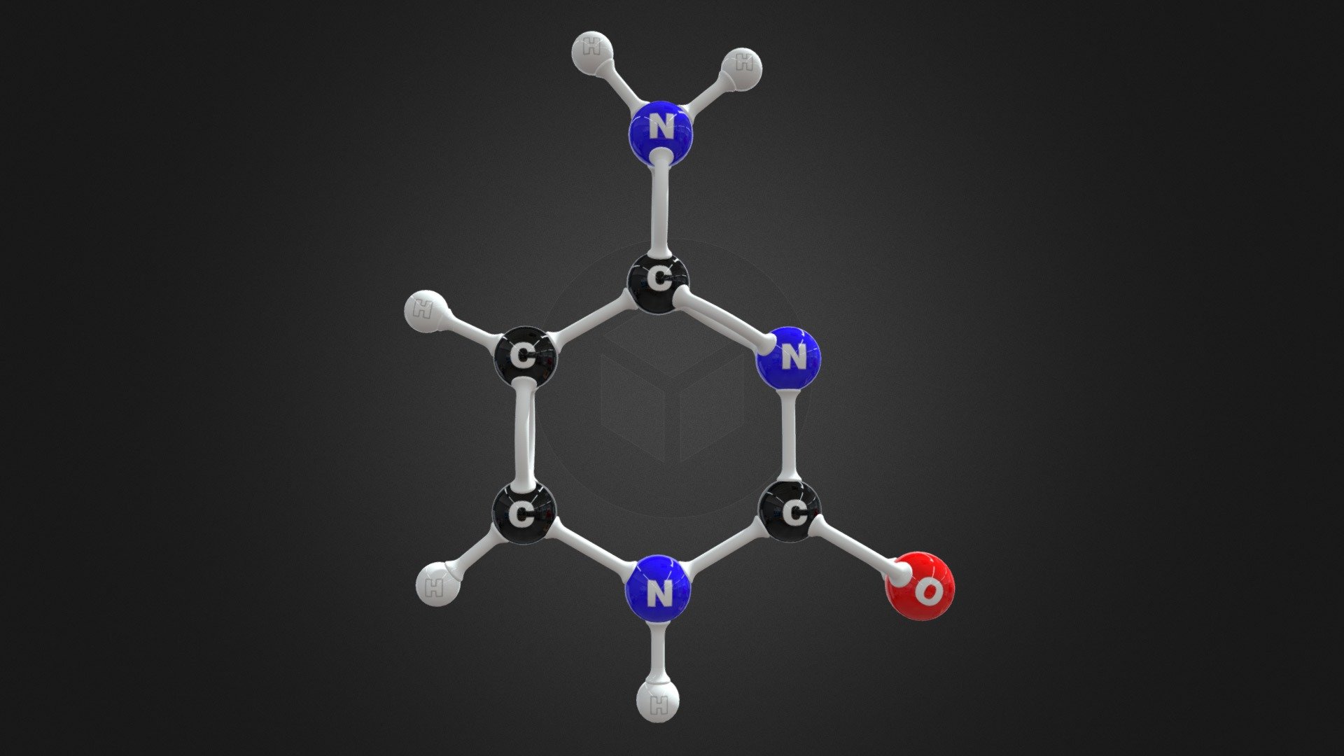 Cytosine Molecule – DNA/RNA Base (3D Model) - Download Free 3D model by ...