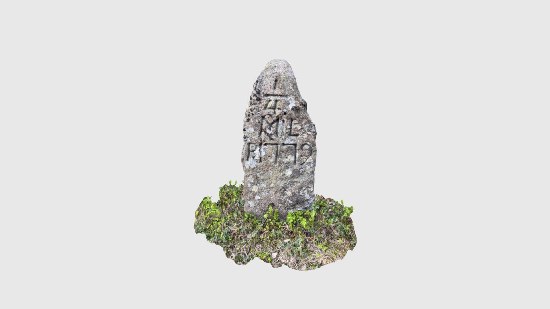 1/4 mile stone sign along old road - Buy Royalty Free 3D model by Foto ...