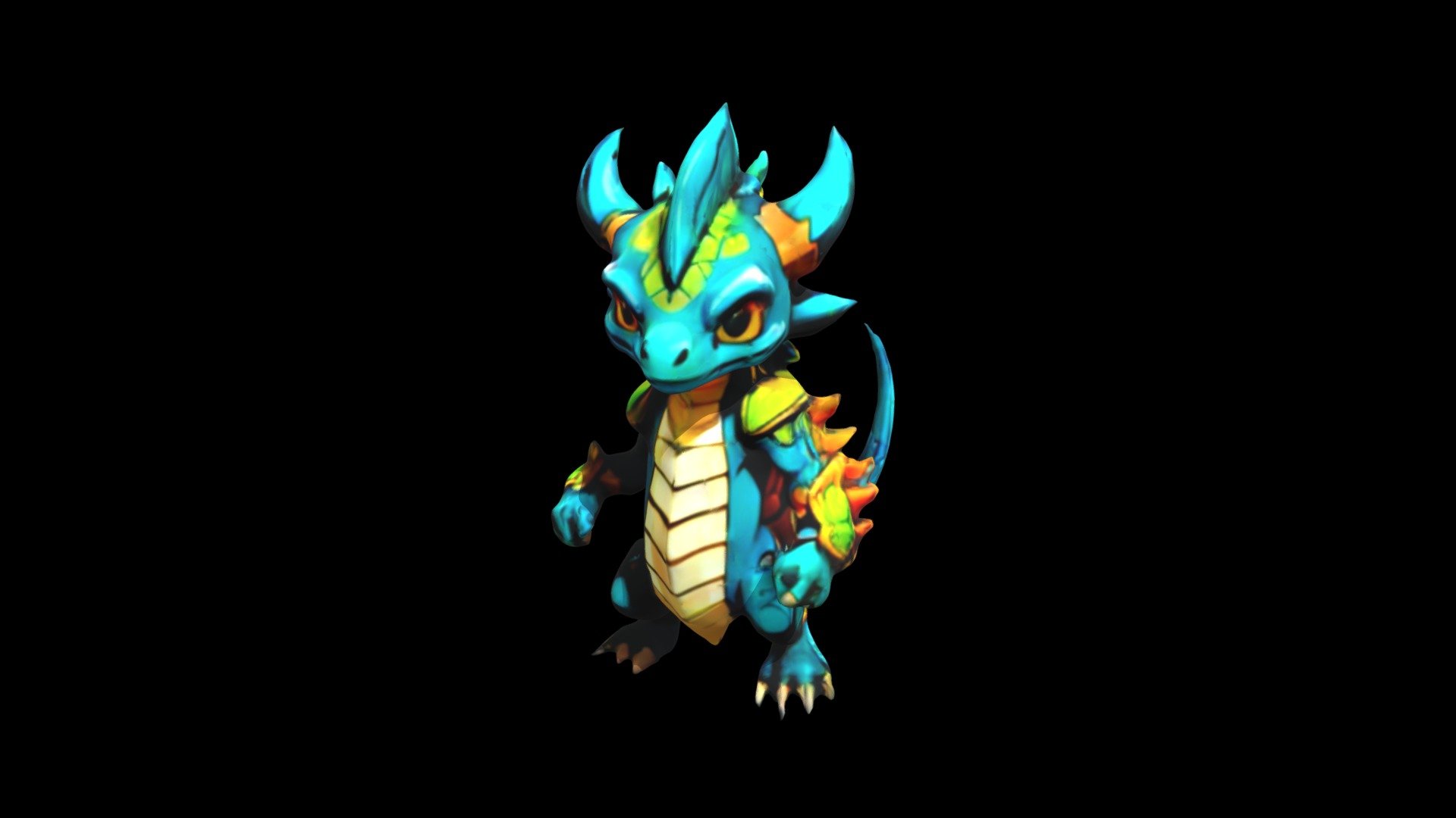 "Fierce Blue Battle Dragon" A muscular blue drag - Download Free 3D ...