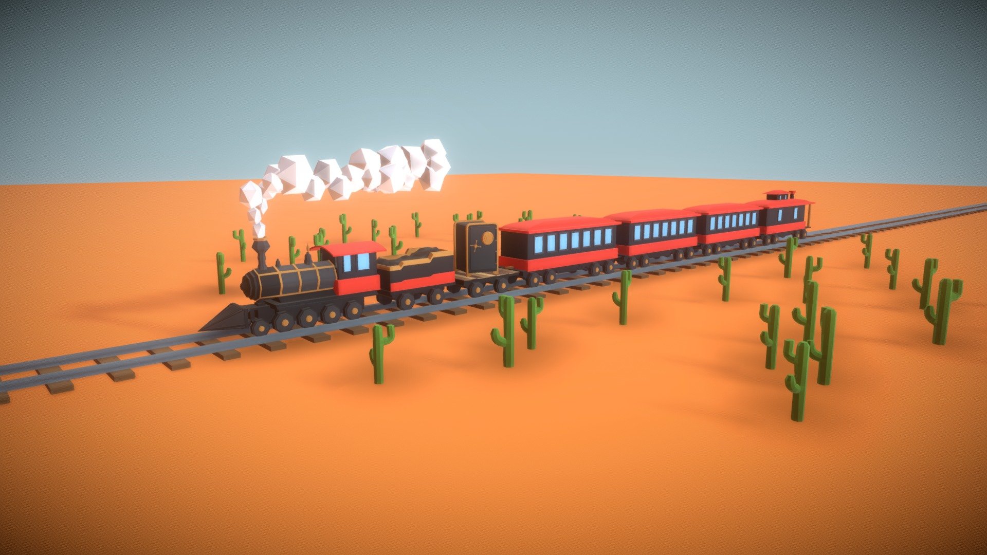 Gold Transport Train | Western Wave - Download Free 3D model by Joppe ...