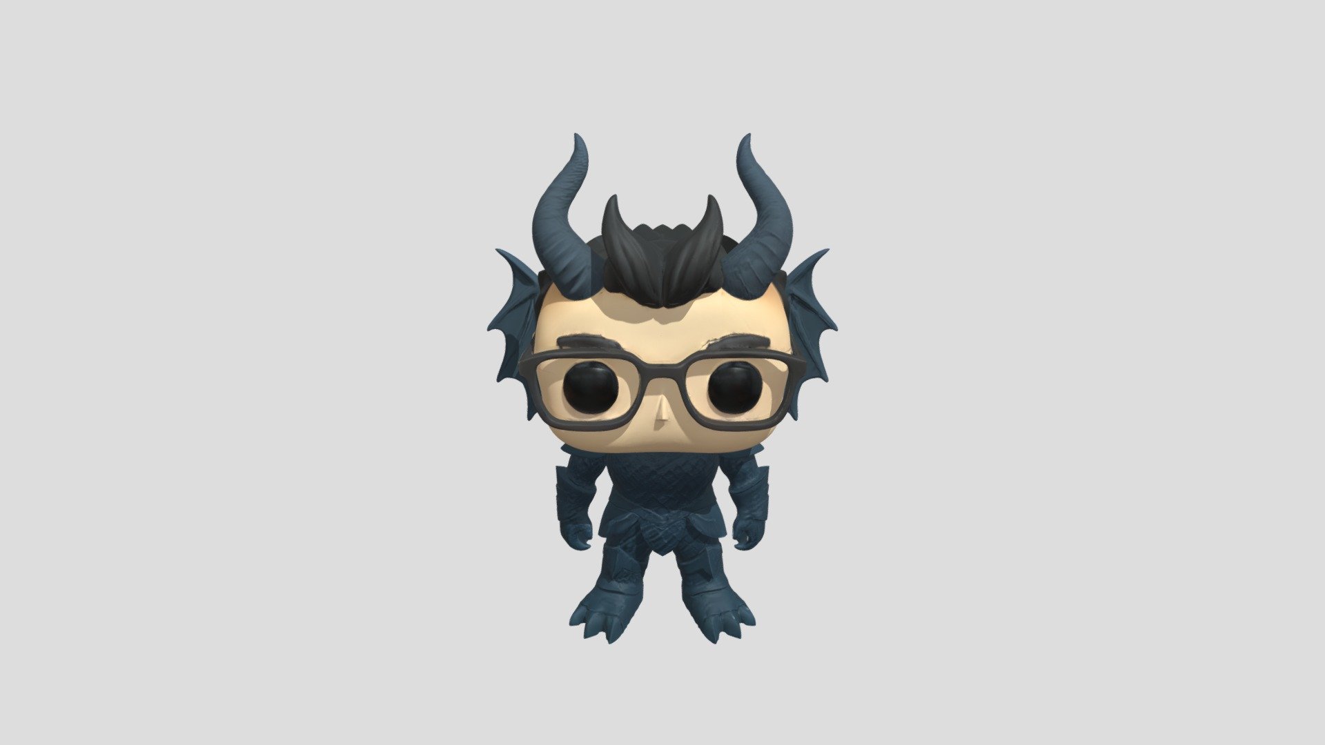 Cartoon devil figure with glasses - 3D model by andrebelem [797e771 ...