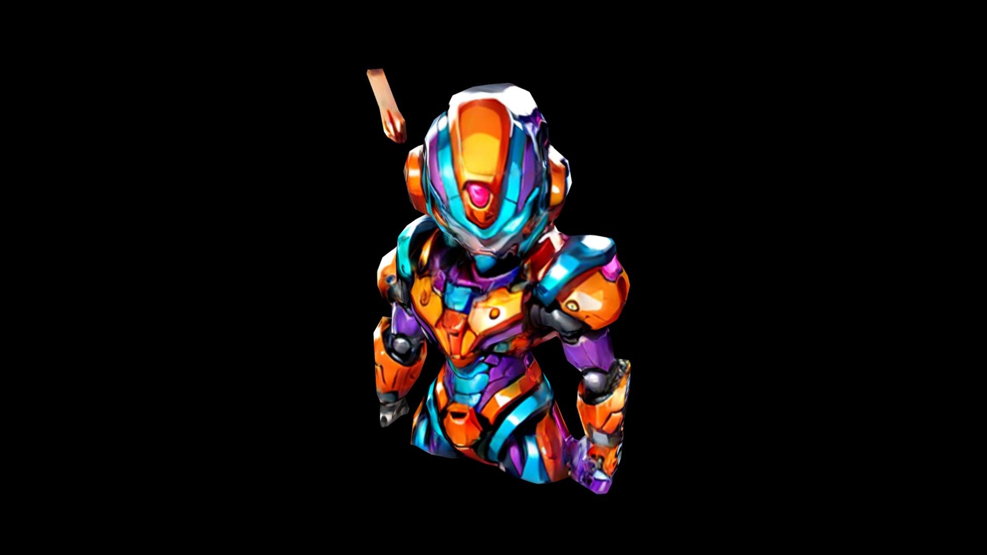 Colorful Cybernetic Battleroid with purple, blue - Download Free 3D ...