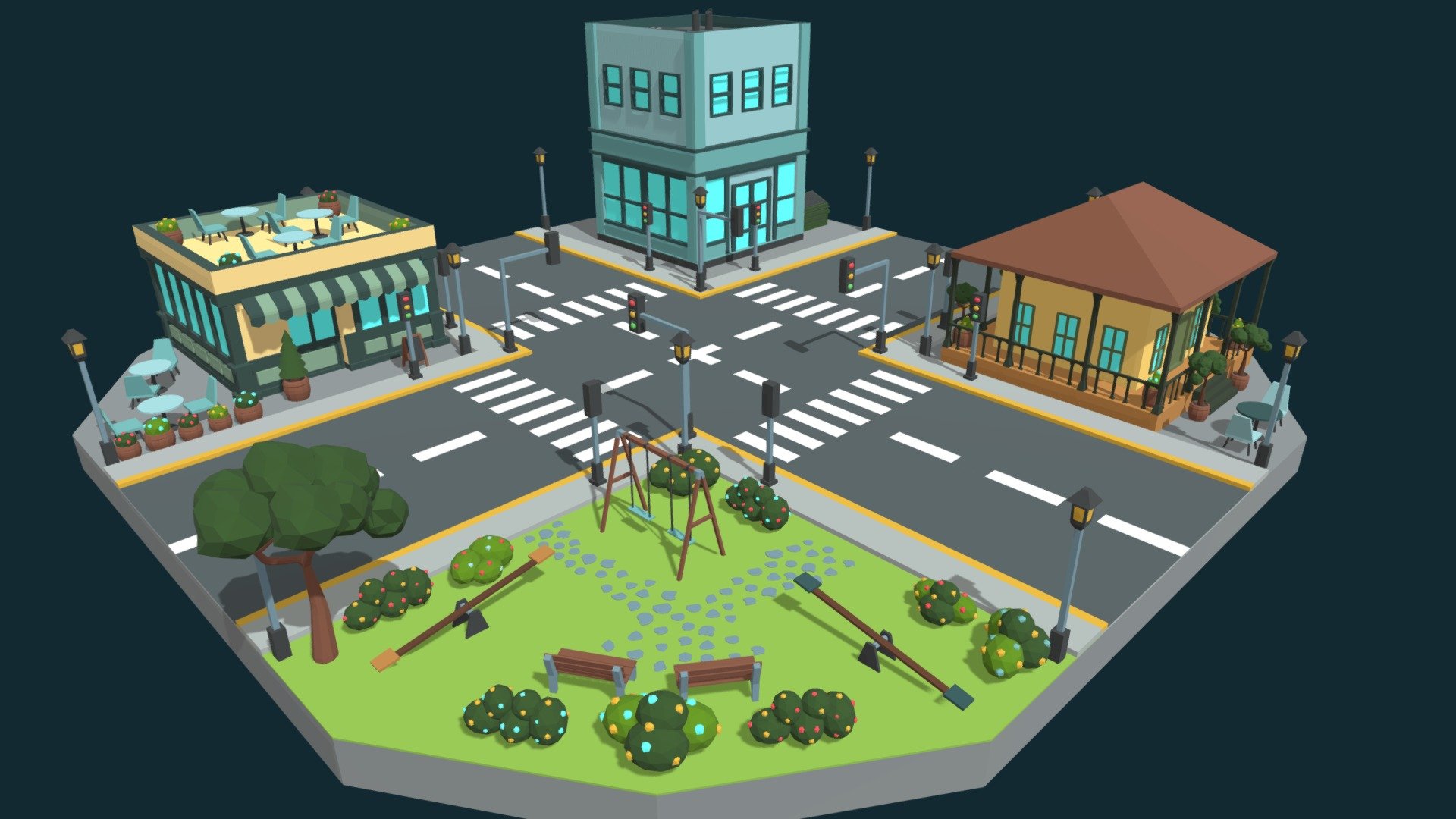 Low Poly Town - Buy Royalty Free 3D model by I'm blendin' it (@im_blendin_it) [79911d7 ...