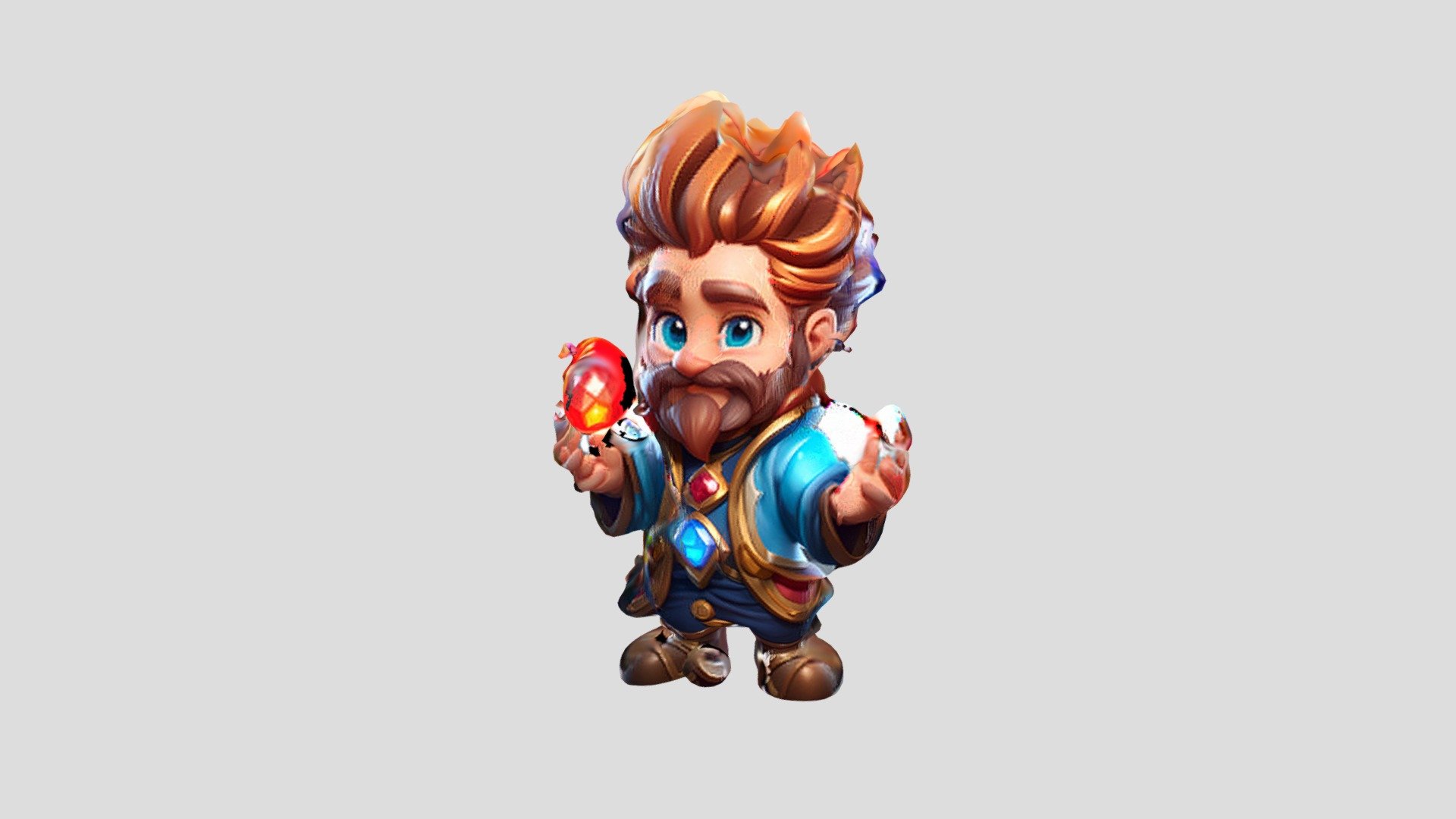Little Wizard Holding a Magic Ball A small, b - Download Free 3D model ...