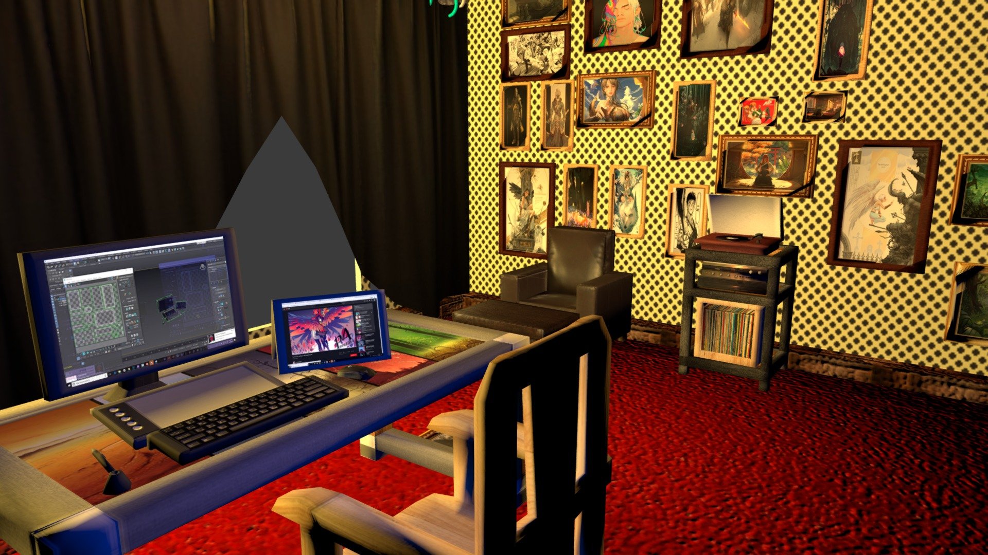 Art Room Final - 3D model by CrimsonJBK [799a6ff] - Sketchfab