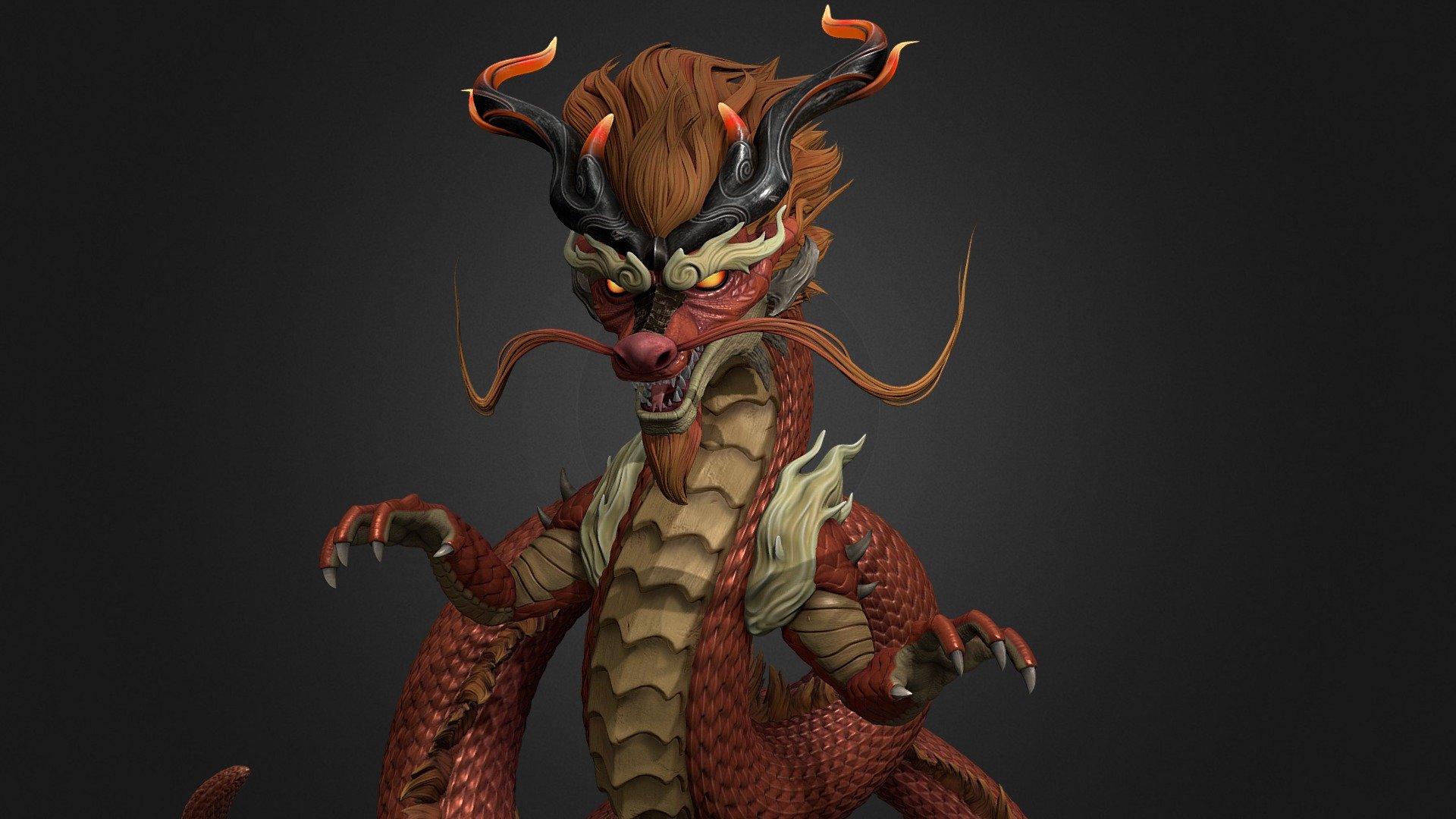 Red Dragon - Buy Royalty Free 3D model by YJW [799c8e3] - Sketchfab Store