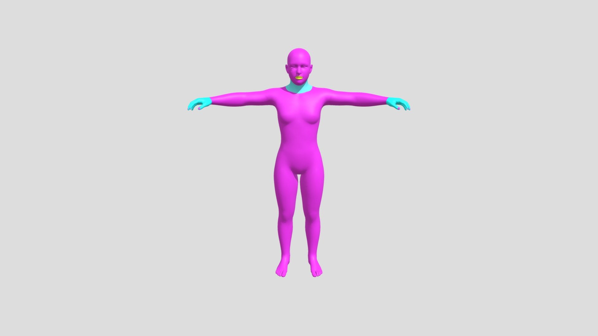 pink Daz Studio human w teal hands and neck - Download Free 3D model by ...