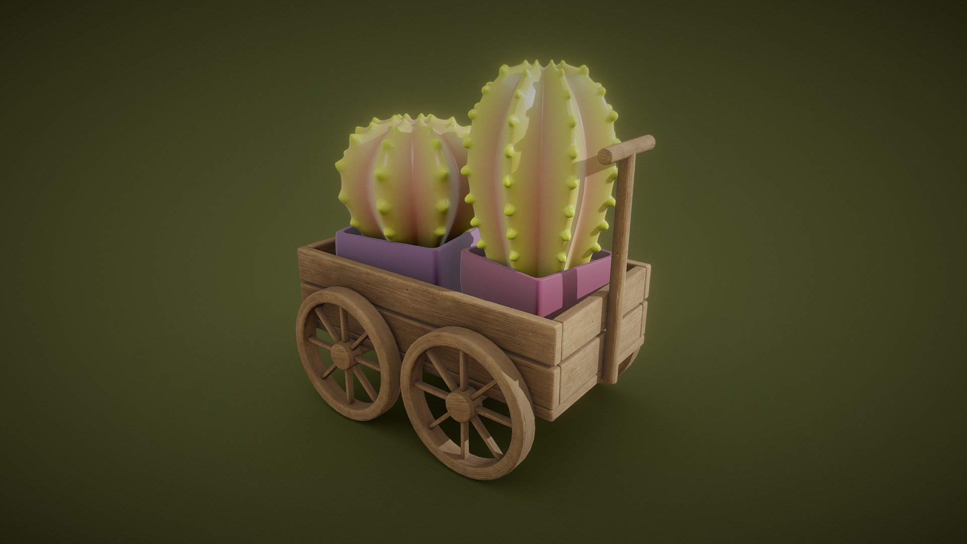 Cactus Cart - Download Free 3D model by sheana [79ac2e0] - Sketchfab