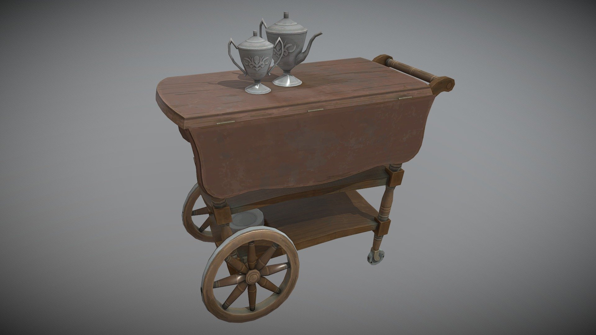 Trolley Cart Table - Vintage (PBR) - Download Free 3D model by Wicked ...