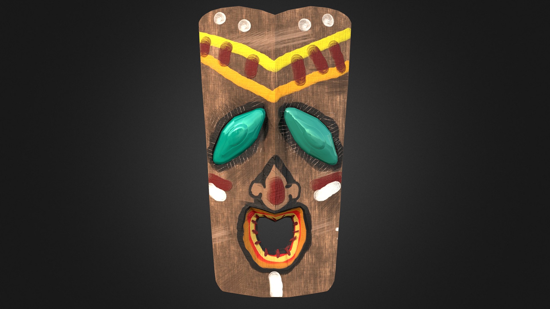 Tiki Mask Gem Eyes Textured - 3D model by lexposito22 [79b12d2] - Sketchfab