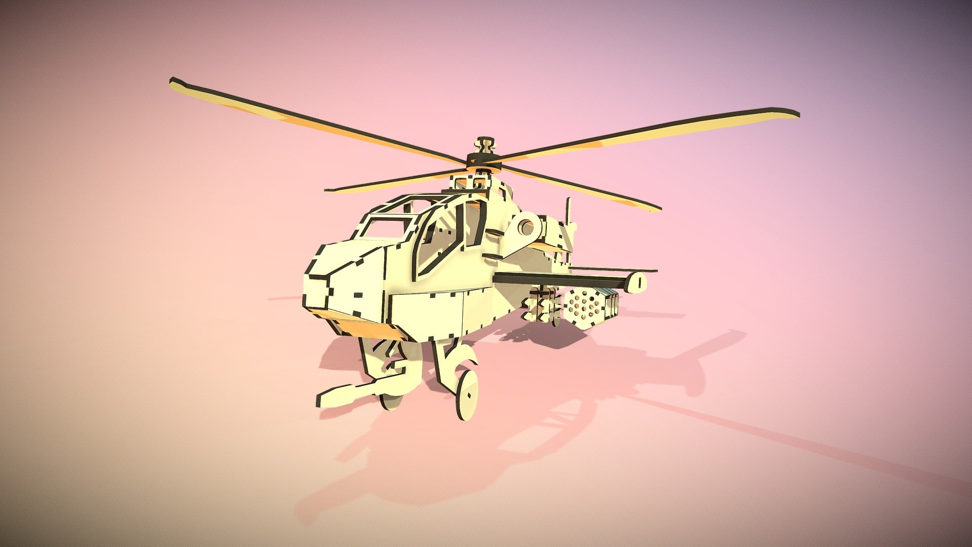 Helicoptero Apache (cutting laser) - 3D model by Mitrik [79b584f ...