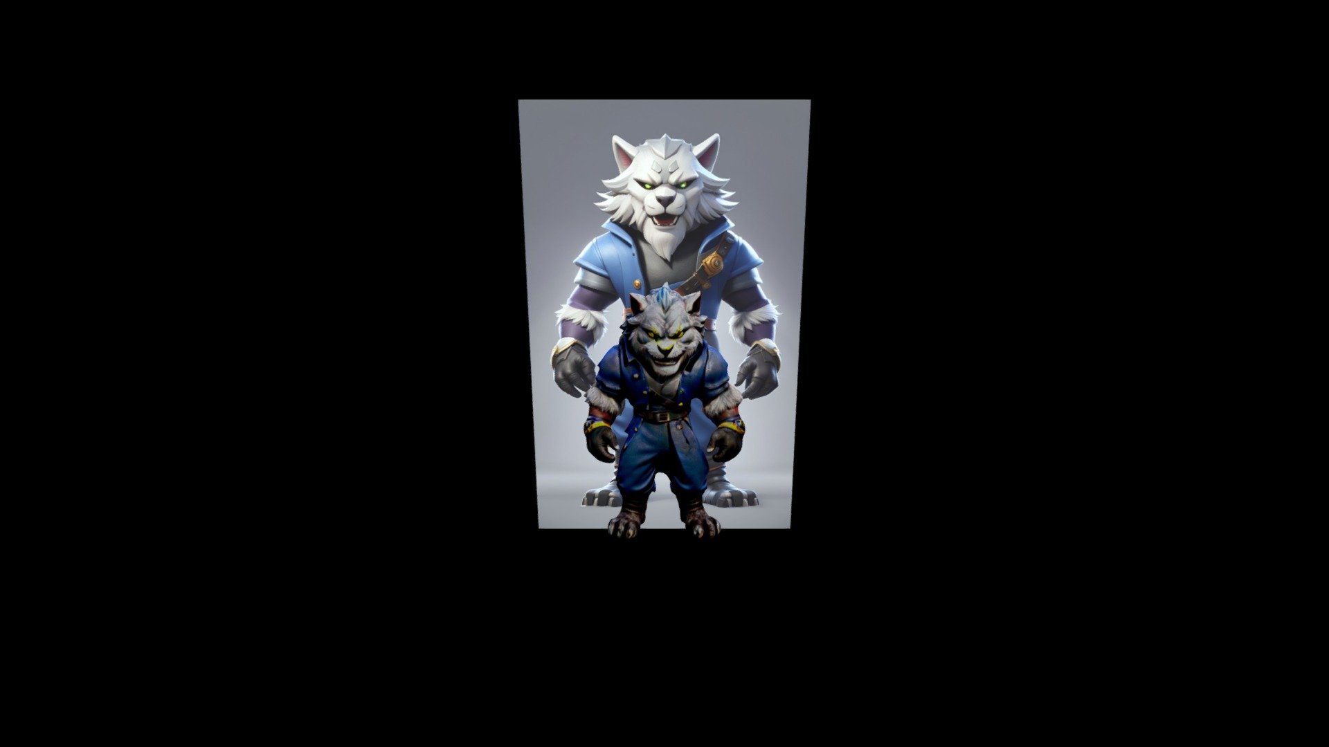 a close up of a cartoon character of a wolf with - Download Free 3D ...