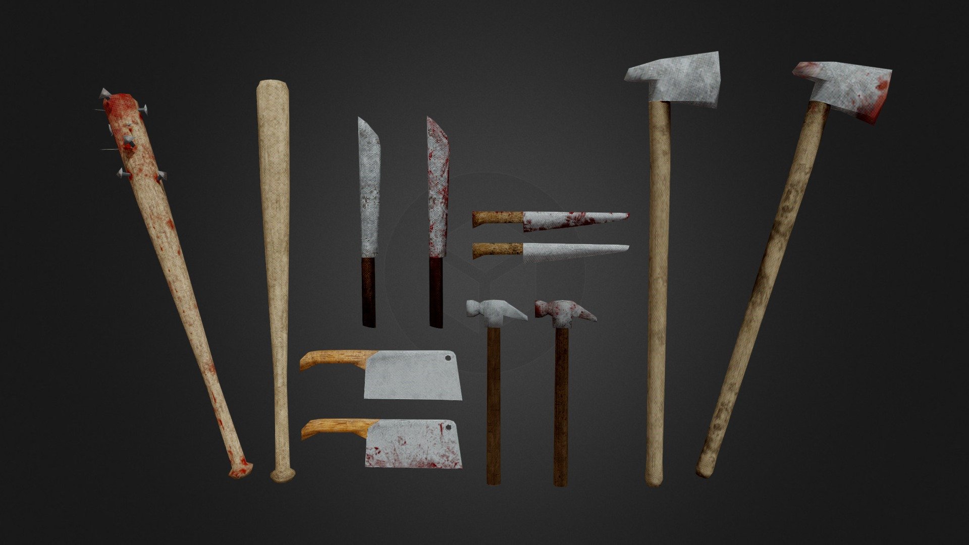 Retro / PSX-like Horror Melee Weapons Pack - Download Free 3D model by ...