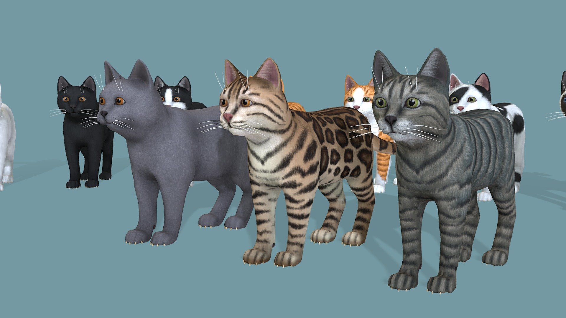 Cartoon Cats pack - Buy Royalty Free 3D model by RedDeer (@billl90 ...
