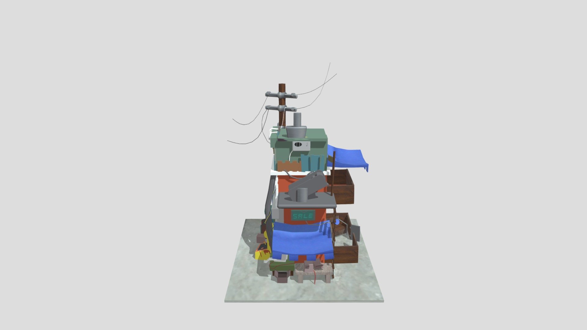 Retro Building - 3D model by GabrielaMoreira [79dbd5d] - Sketchfab