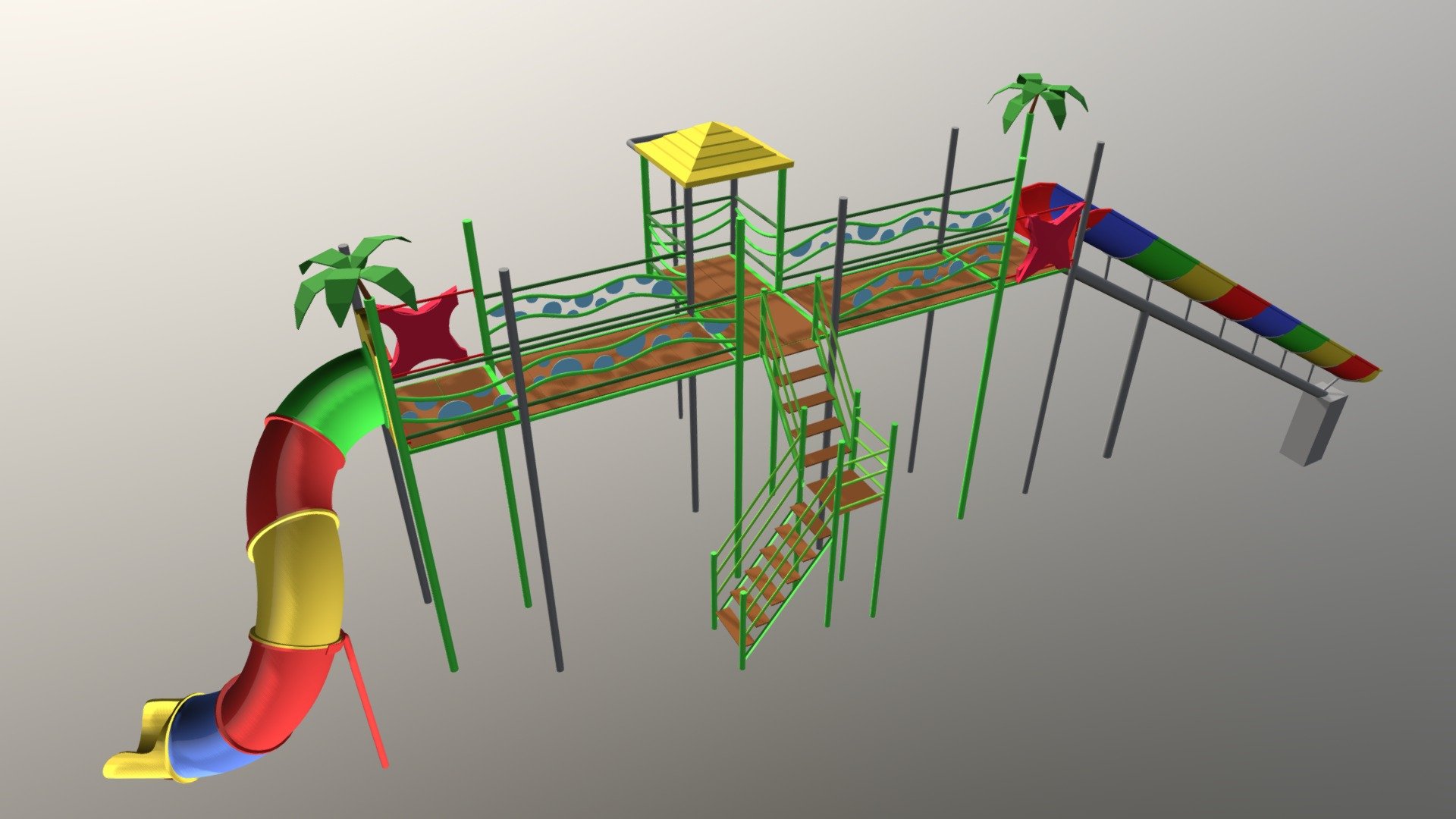 TOBOGAN ACUATICO PALMERA - 3D model by DROF S.A (@santiagogalassi ...