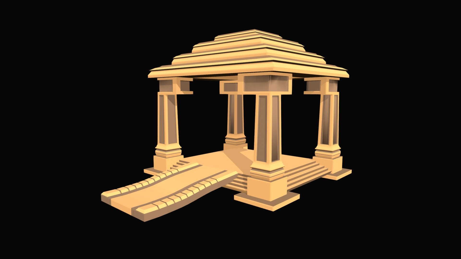 3d Building with pillars - 3D model by RiverofCreative [79dbf7a ...