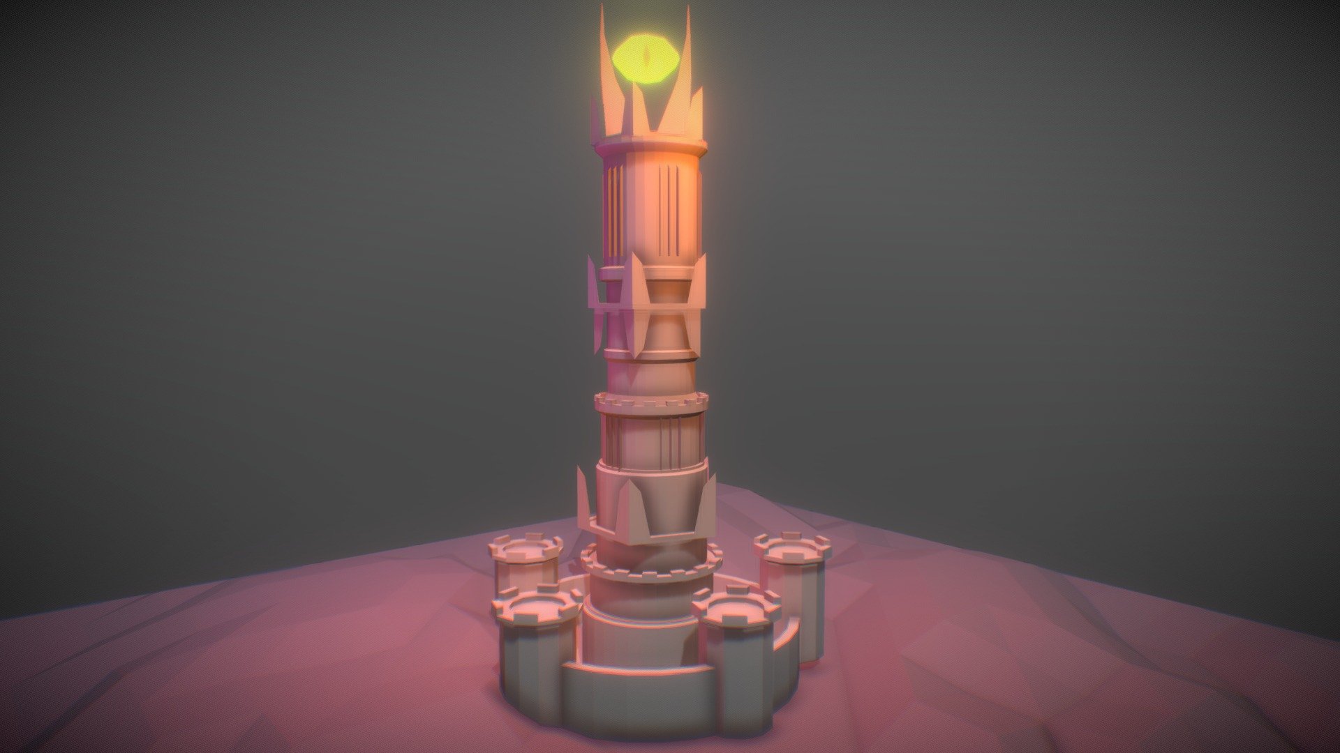 Barad-dûr - Sauron Tower 3D Model Low Poly - 3D model by gjvgamedev ...