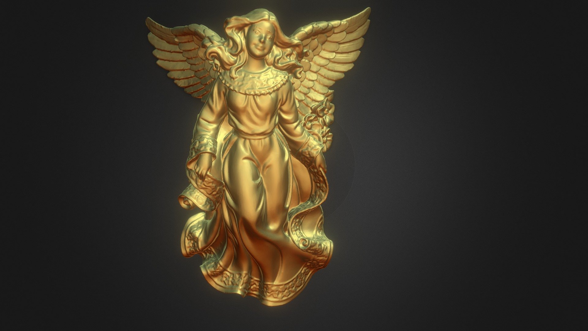 Saras Angel Flower Pot Wall Hanger (big) - Buy Royalty Free 3D model by ...