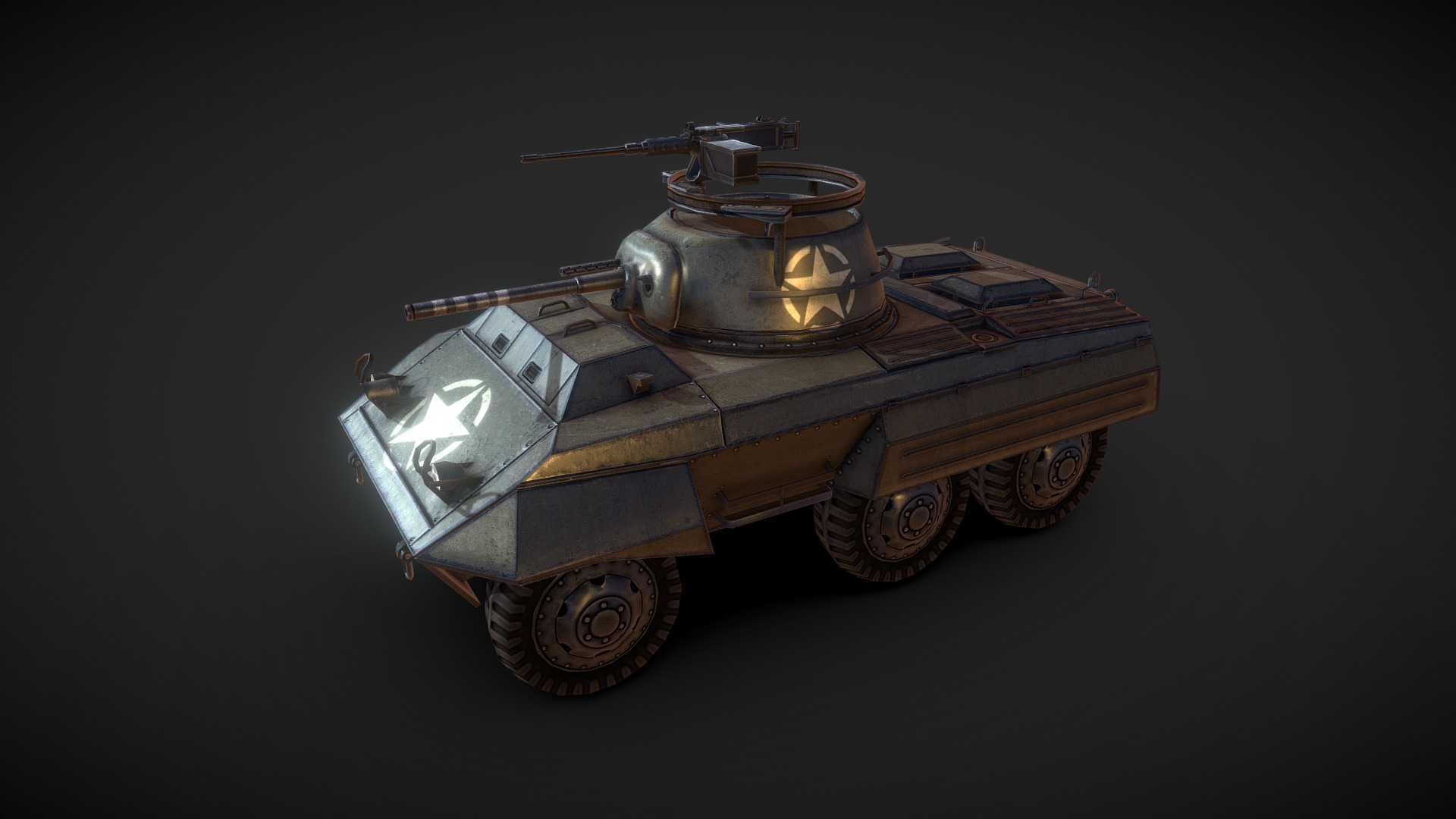 Lowpoly M8 Greyhound - 3D model by Kado3D (@kadopl) [79dd257] - Sketchfab