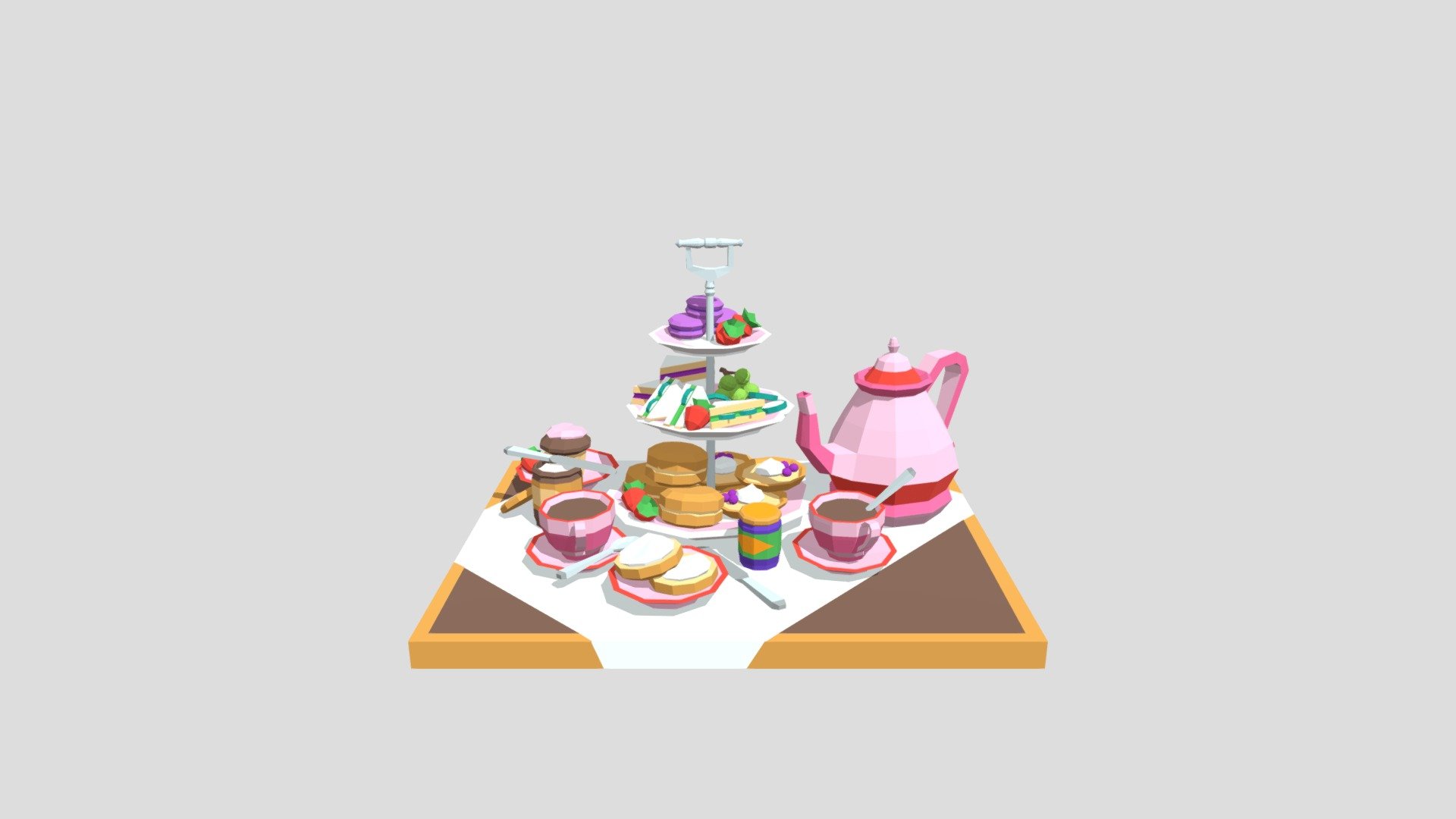 Tea Set - 3D model by lowpolyman (@lowpolyma) [79dd8f8] - Sketchfab