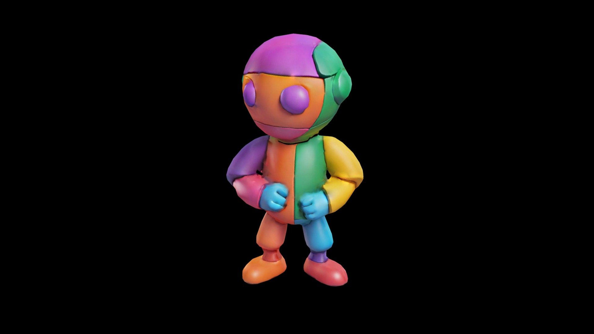 A toy robot with a colorful design, standing wit - Download Free 3D ...