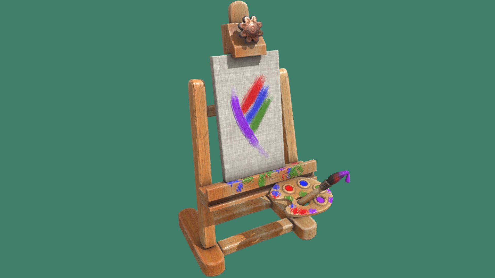 Easel cartoon - Download Free 3D model by emelyarules [79e70a8] - Sketchfab