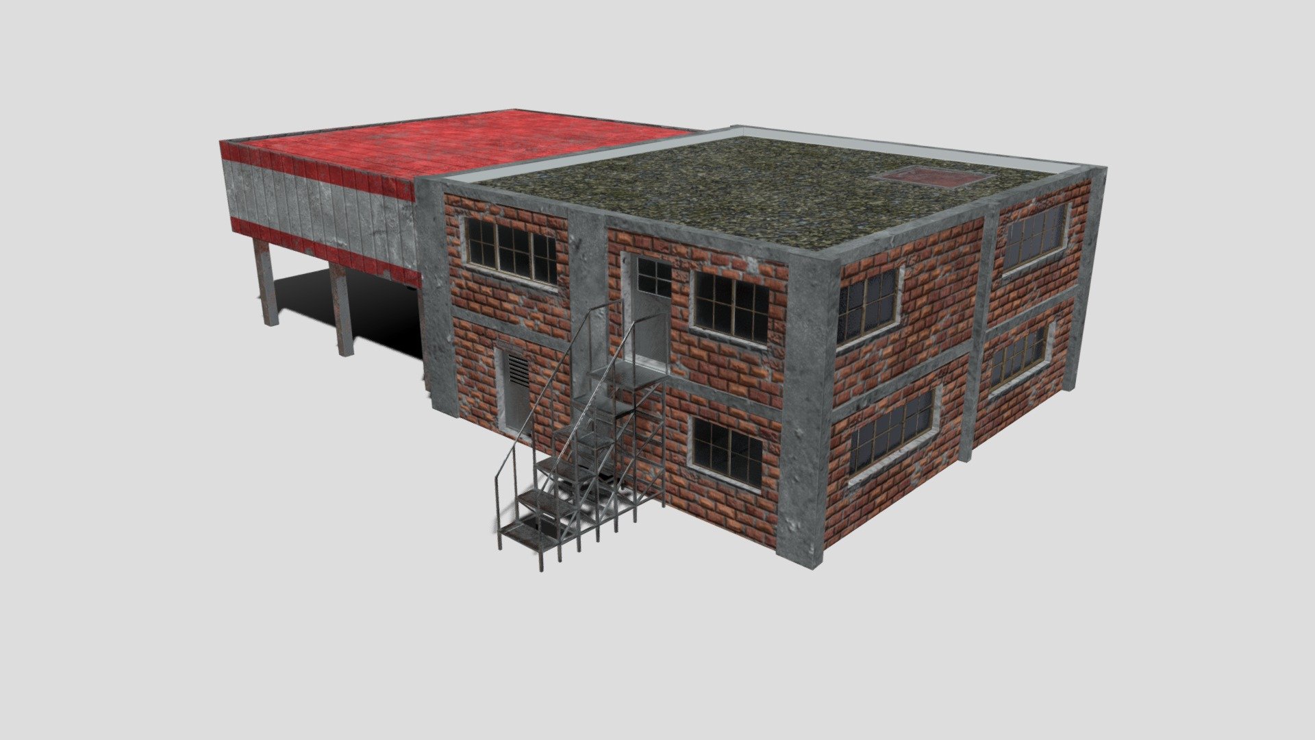 Damaged Service Building - 3D model by ucanlevrekrender [79f8b98 ...