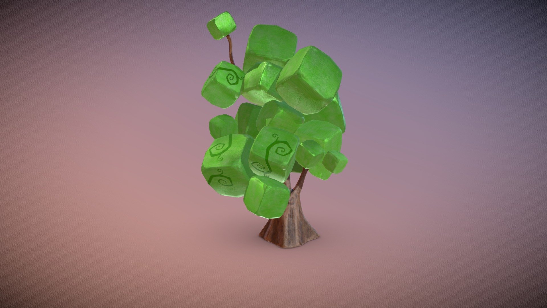 Cartoon tree - 3D model by h_bestil [7a07bca] - Sketchfab