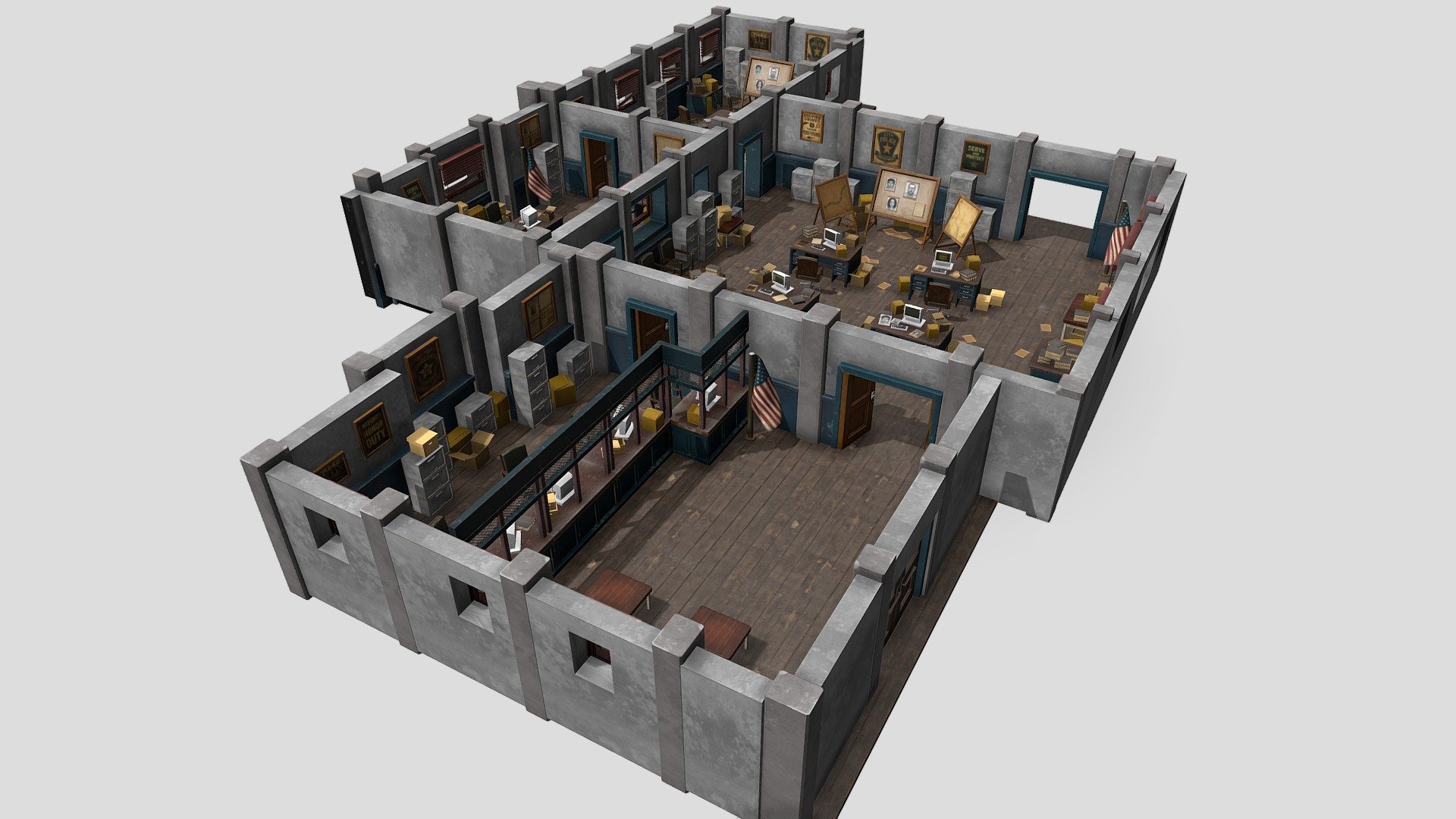 PoliceStation - Download Free 3D model by Sina (@Sin4) [7a0ebf3 ...