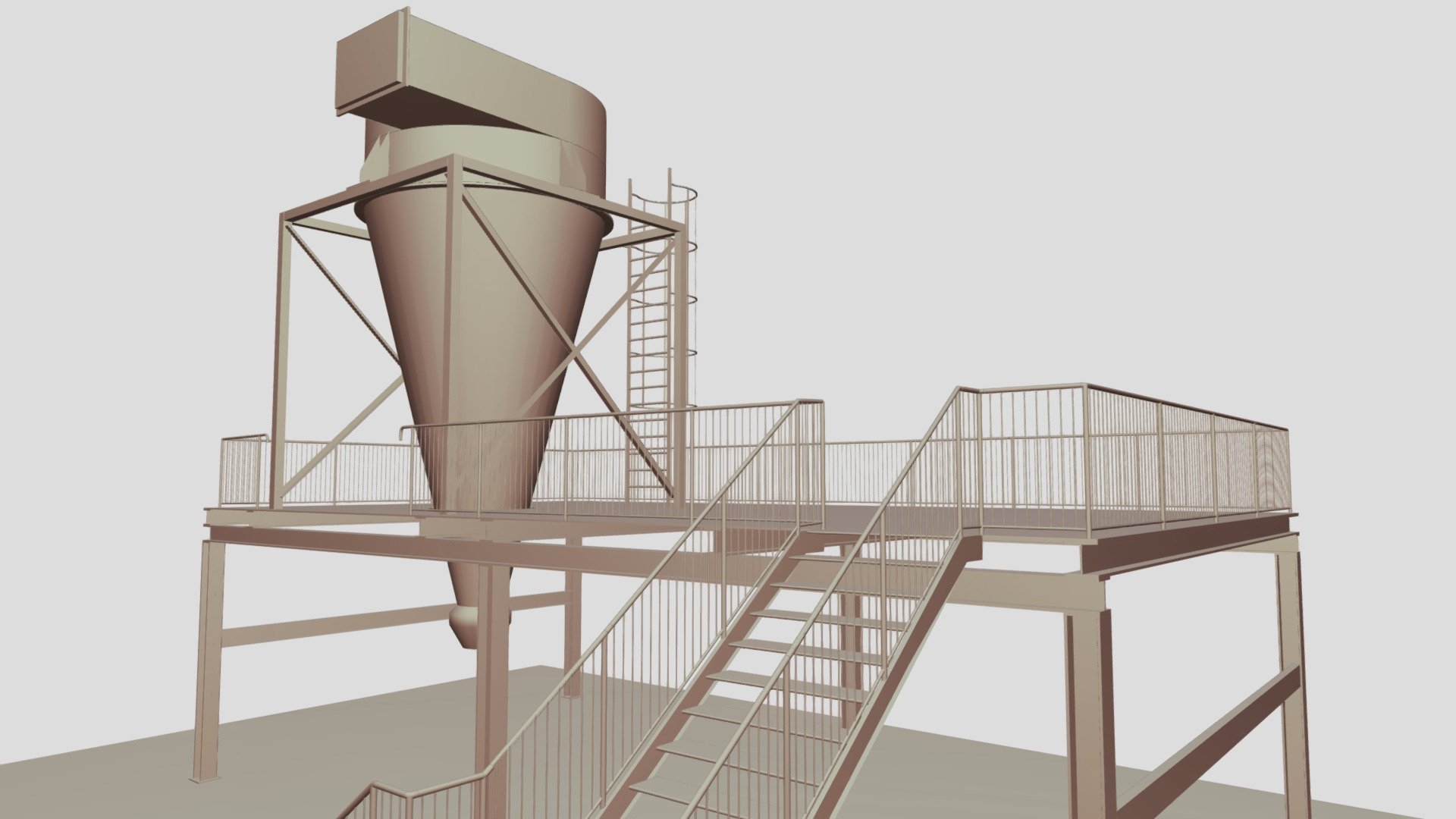 Industrial Platform with a Machine - Download Free 3D model by The BIM ...