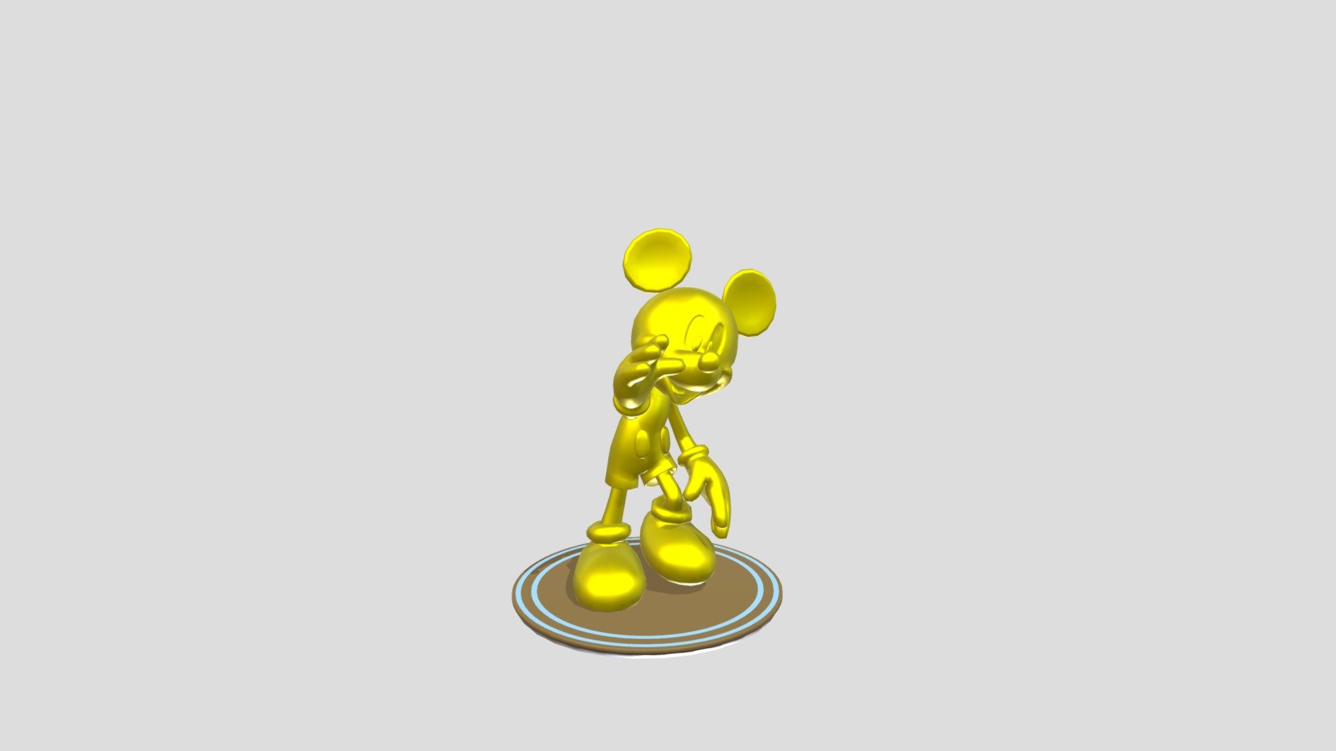 Golden Photo-Negative Mickey trophy - Download Free 3D model by ...