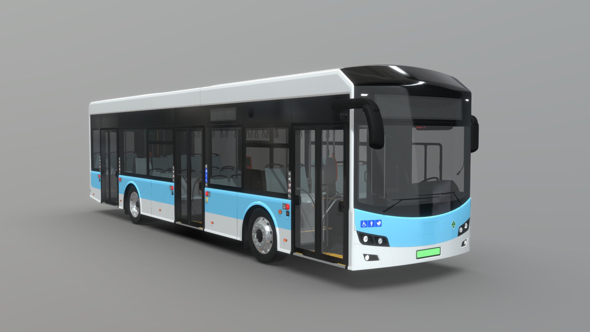 Hydrogen Fuel Cell City Bus [Full Interior] - Buy Royalty Free 3D model ...