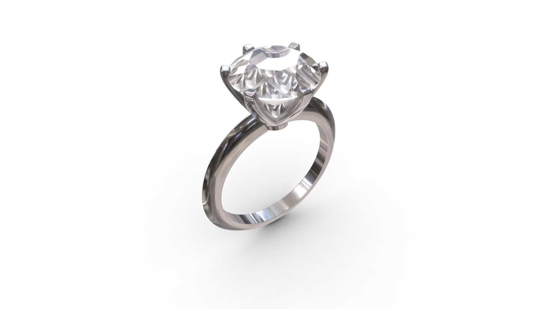 Tiffany setting 6 pong diamond ring - 3D model by Luis Rocha ...