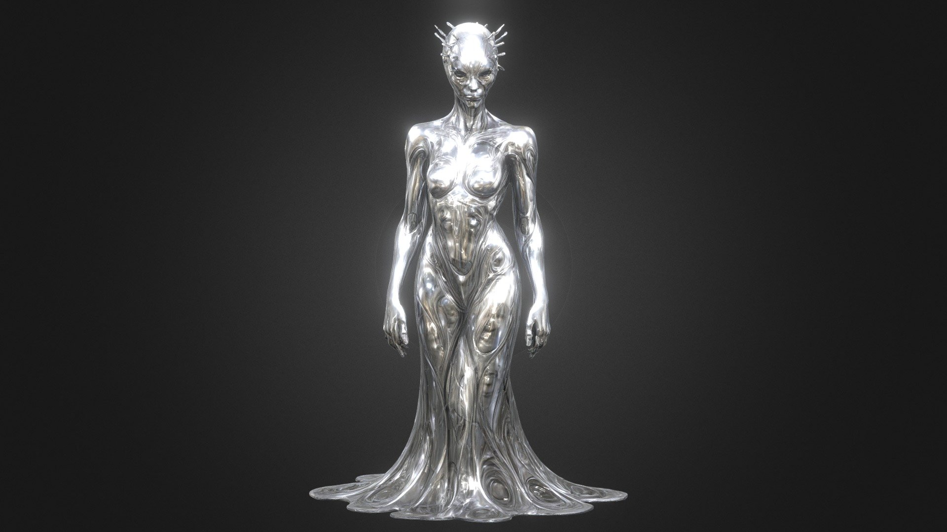 Echoing Reflections – Metallic Horror Entity - Download Free 3D model by PurplePoint (@Purple ...