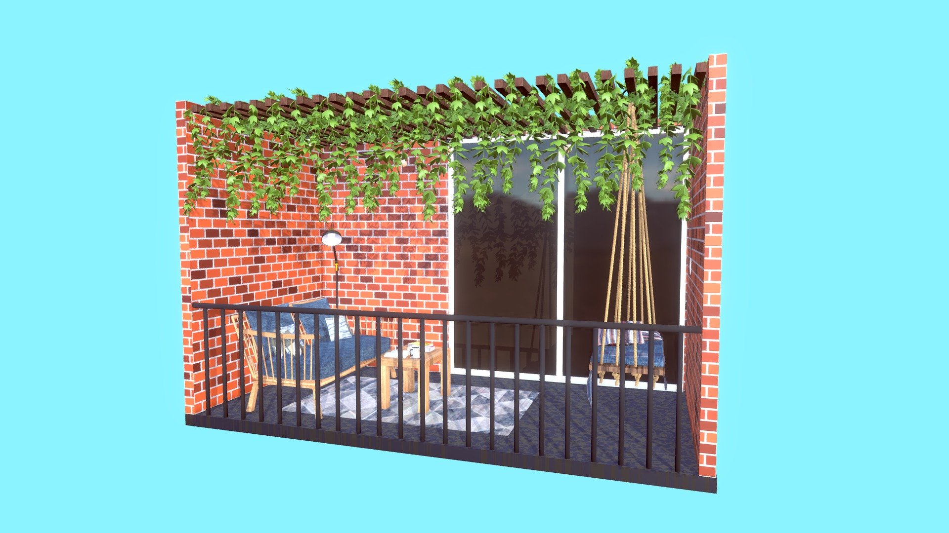 Balcony - Buy Royalty Free 3D model by Santiago Mejía (@mejiasan ...