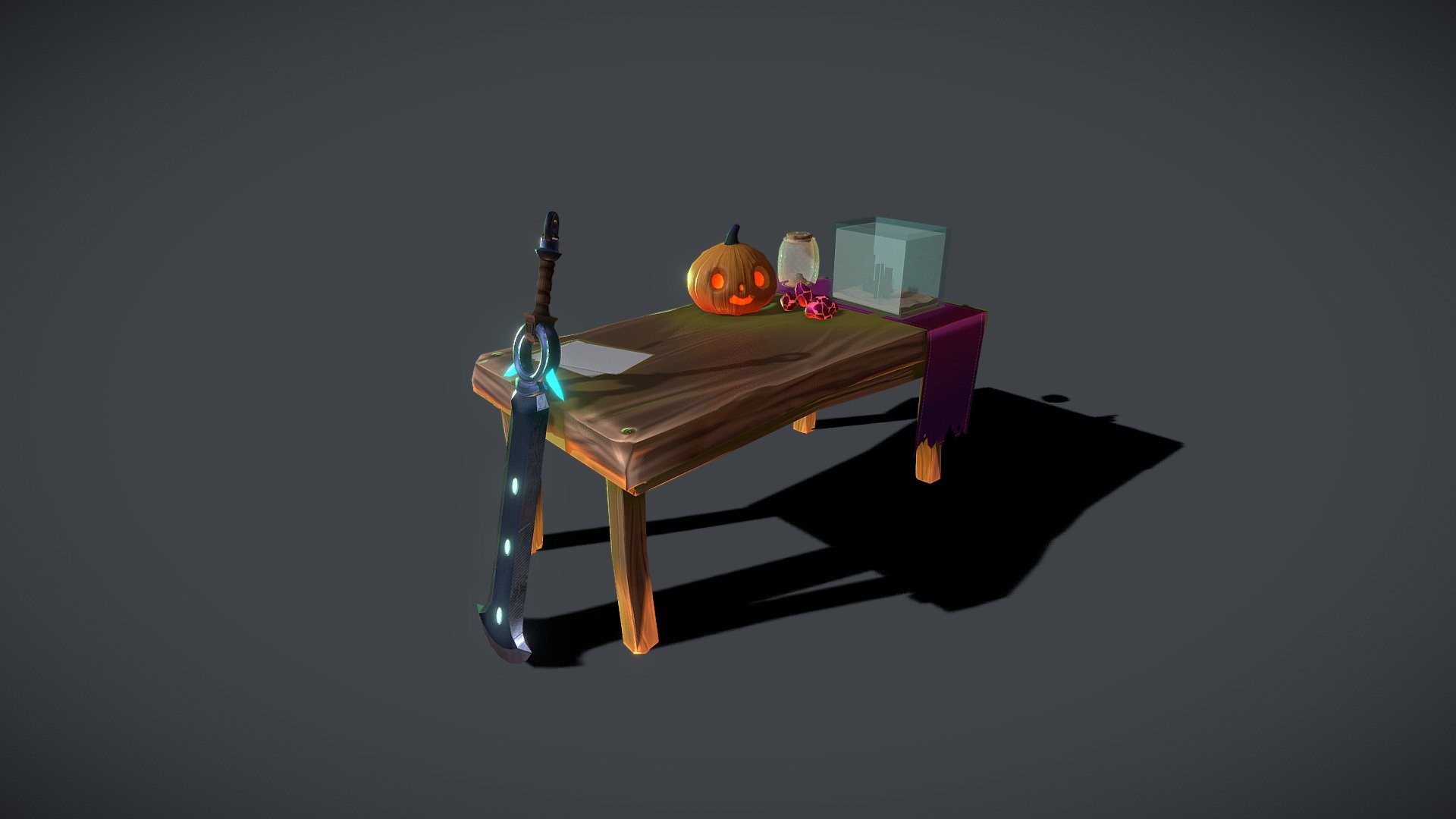 Table with props - 3D model by CarlosCejas [7a3bb92] - Sketchfab